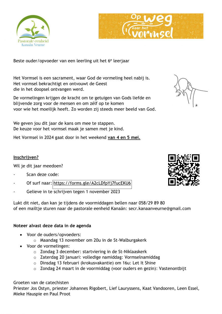 Inschrijving Vormsel 2024 | Kerknet