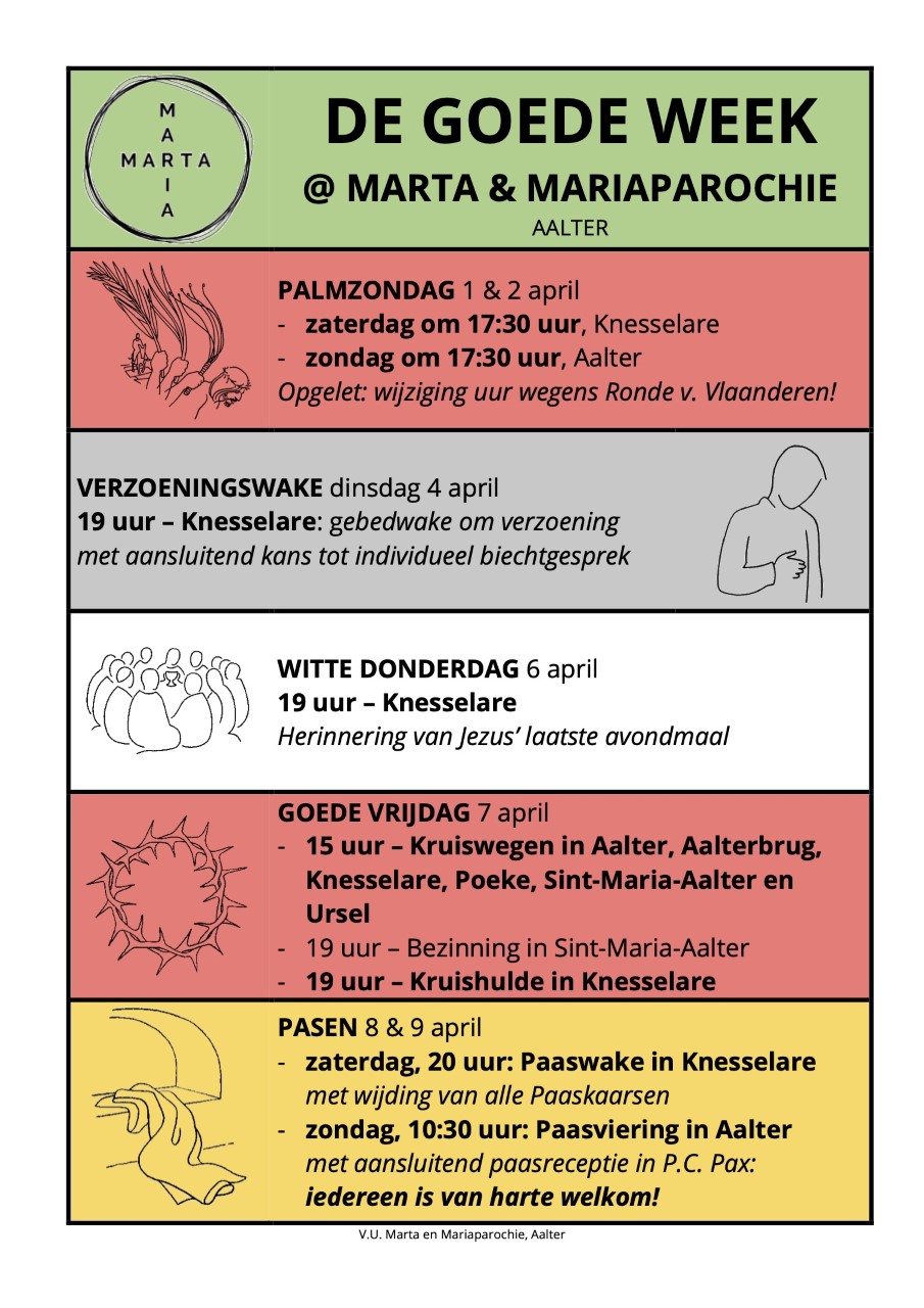 Vieringen Goede Week - H. Marta en Maria parochie in Aalter | Kerknet